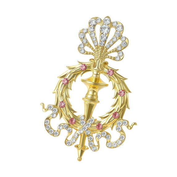 Creative Scepter Lapel Pin Glittering Rhinestones Vintage for Women Men ...