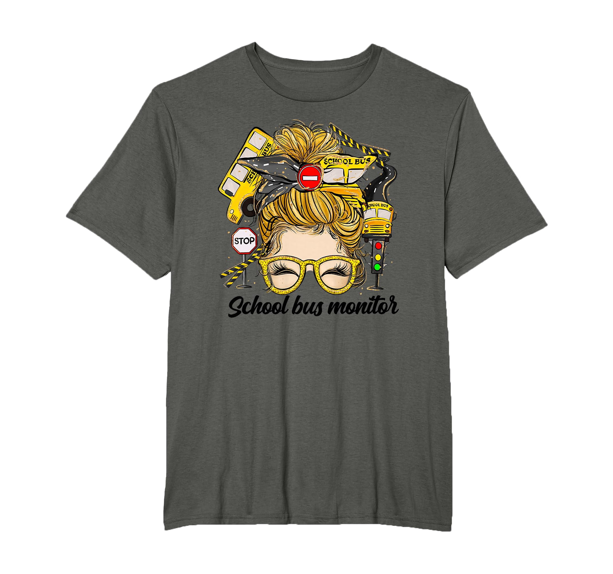 Creative School Bus Monitor T-Shirt for Fun and Safe Transportation ...