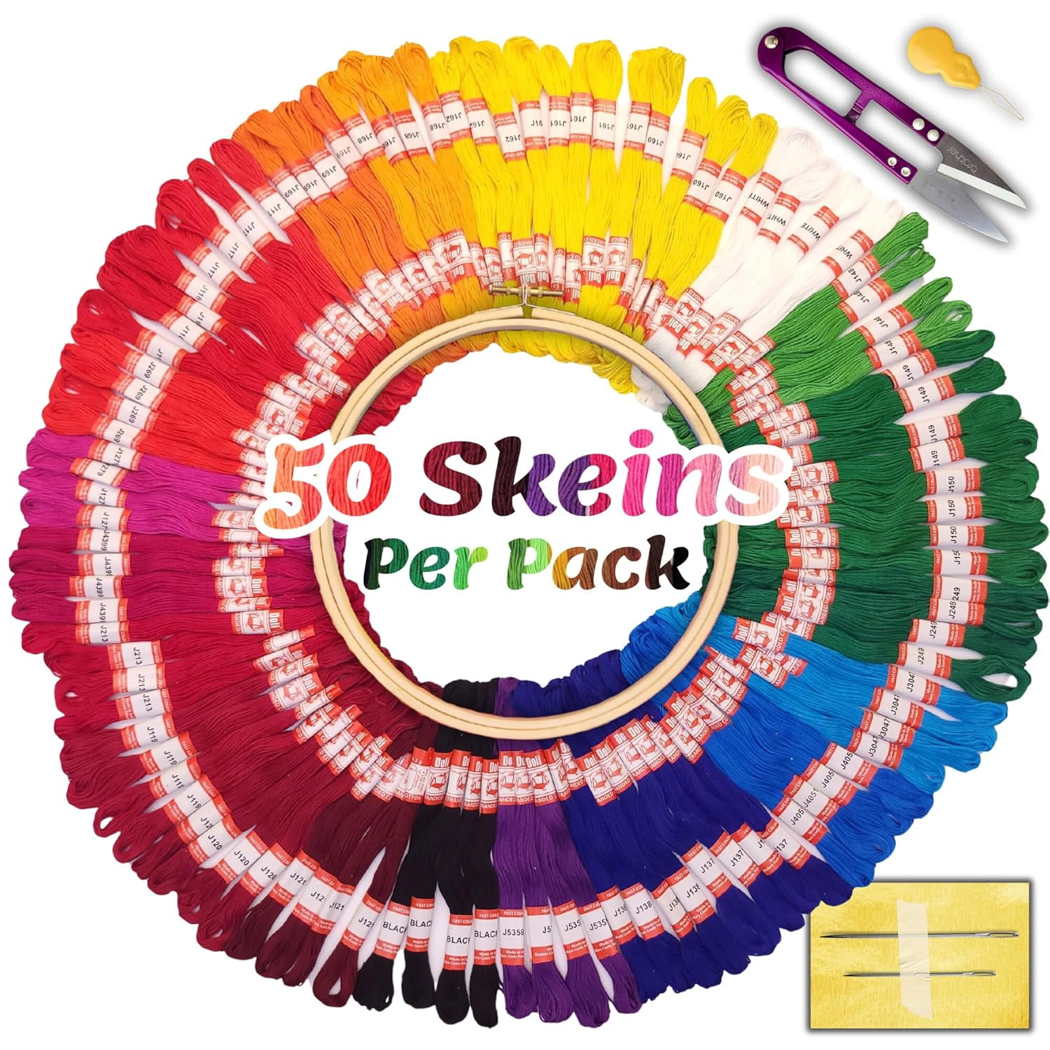 Creative Seed Embroidery Floss Set Vibrant Rainbow Colors Premium ...