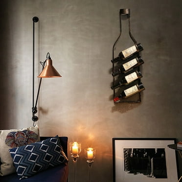 BiJun Kitchen Top, Black Modern Wire Counter Wine Rack, Tabletop Metal ...