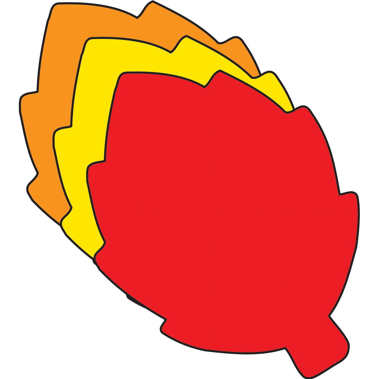 SHAPES ETC. Leaf Tri-Color Creative Cut-Outs- 3" - Walmart.com