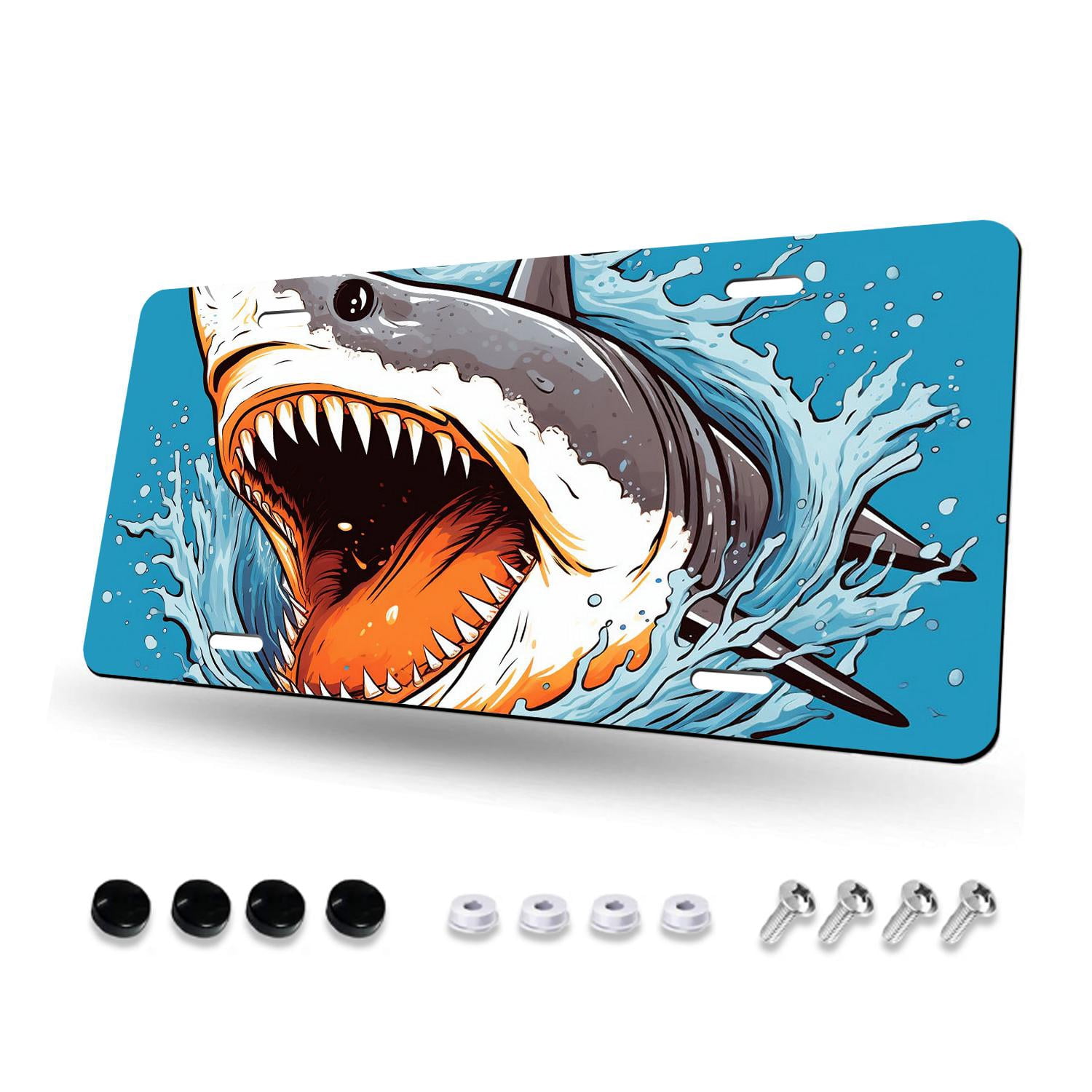 Creative Shark Attack Exquisite Plate Cover, Decorative Aluminum ...