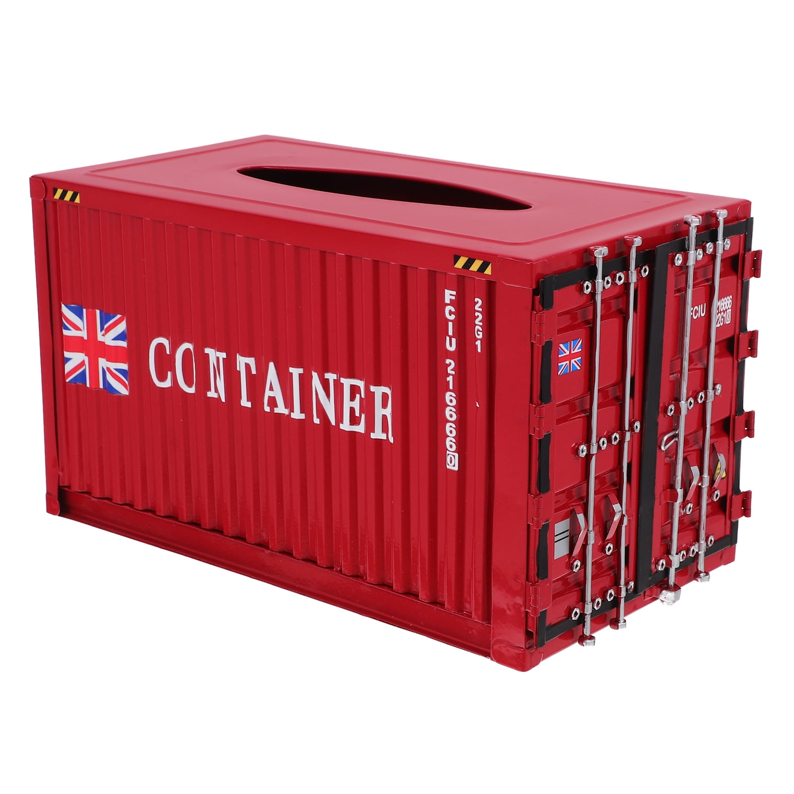 Toyandona Shipping Container Tissue Box Red Iron 1Pcs 9.8x5.5in ...