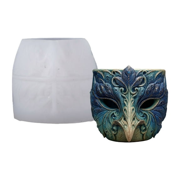 Creative Silicone Bird Mask Planter Mold Crafting Unique Resin Cement ...