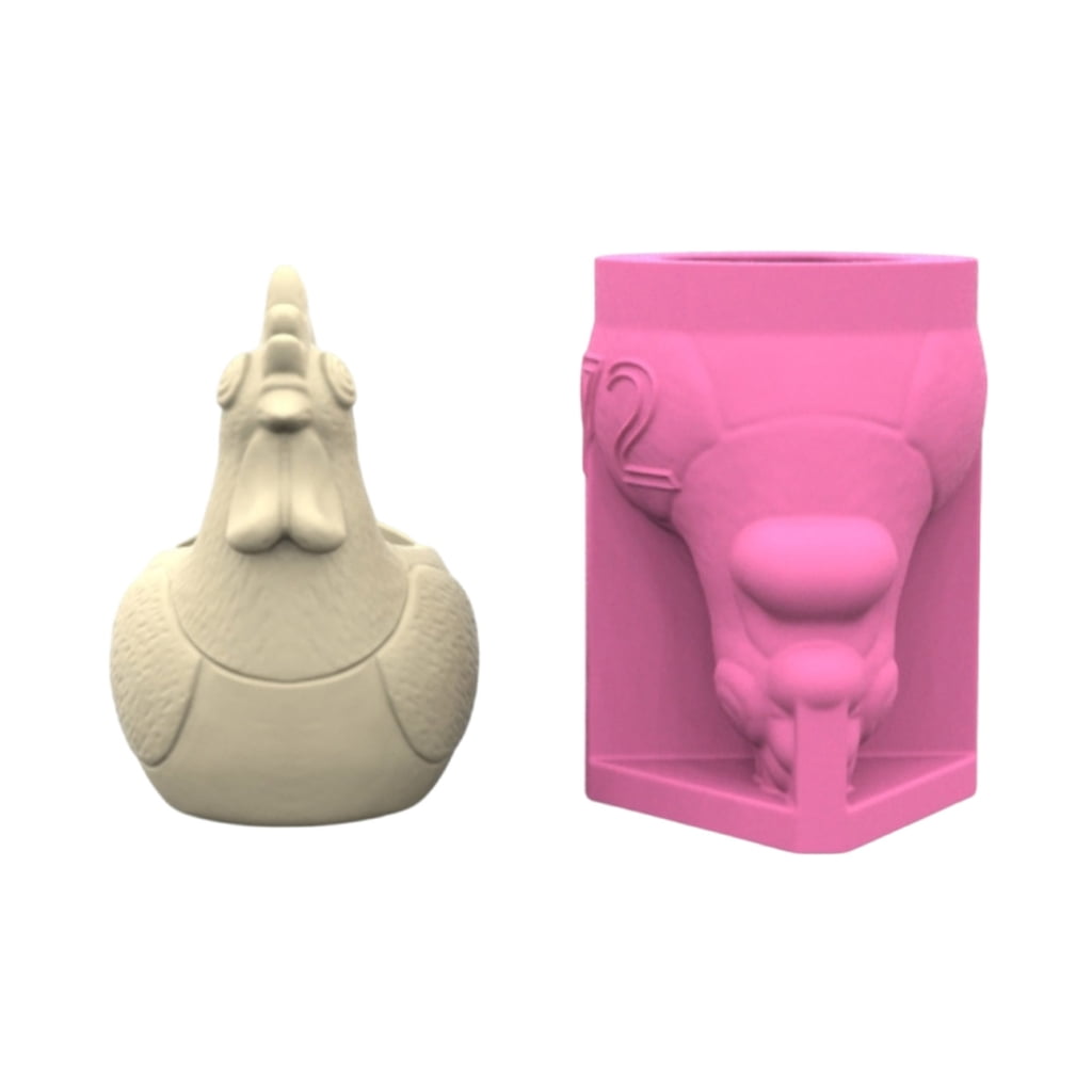 Creative Silicone Plant Pots Mold Rooster Shape Cement Pots Molds for ...
