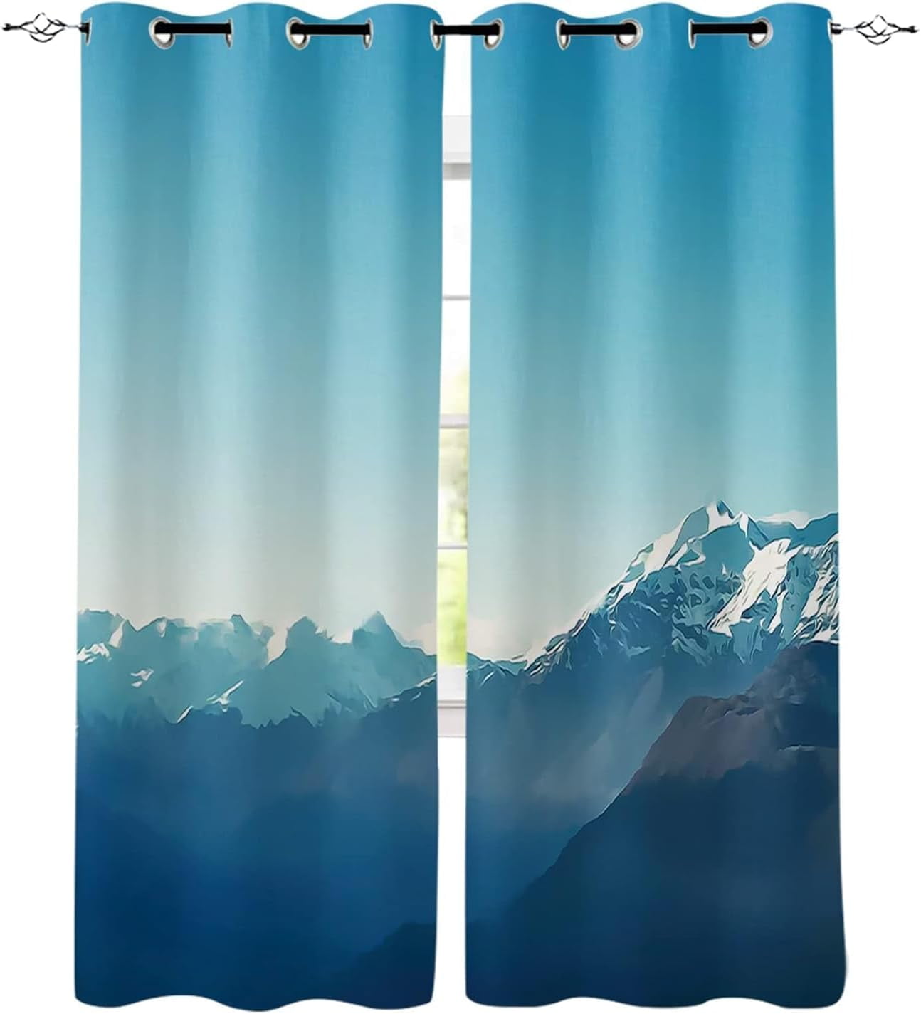 Creative Simplicity Curtains For Bedroom, Glacier Mountains Room ...