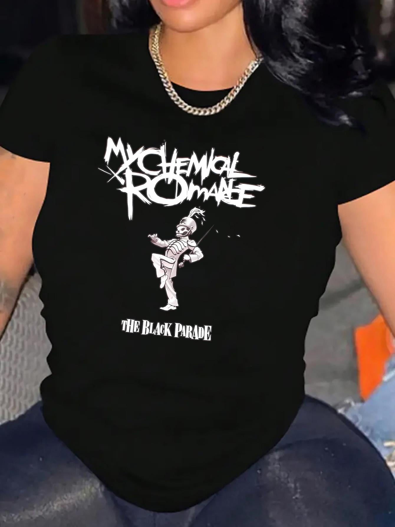 Creative Skeleton & Letter Graphic Print T-shirt, Casual Round Neck ...