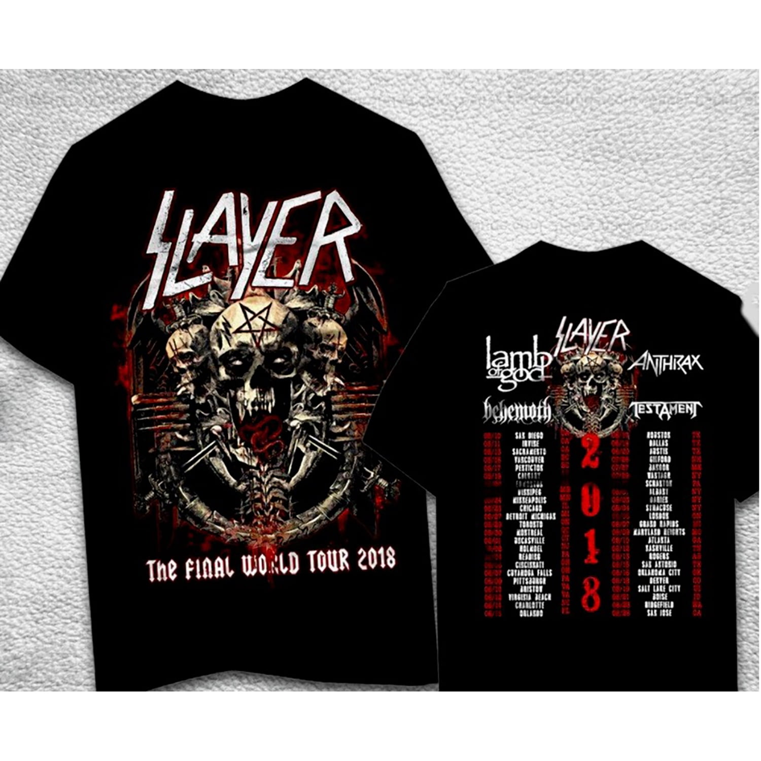 Creative Slayer T-shirt Final Farewell World Tour Lamb of God Anthrax ...