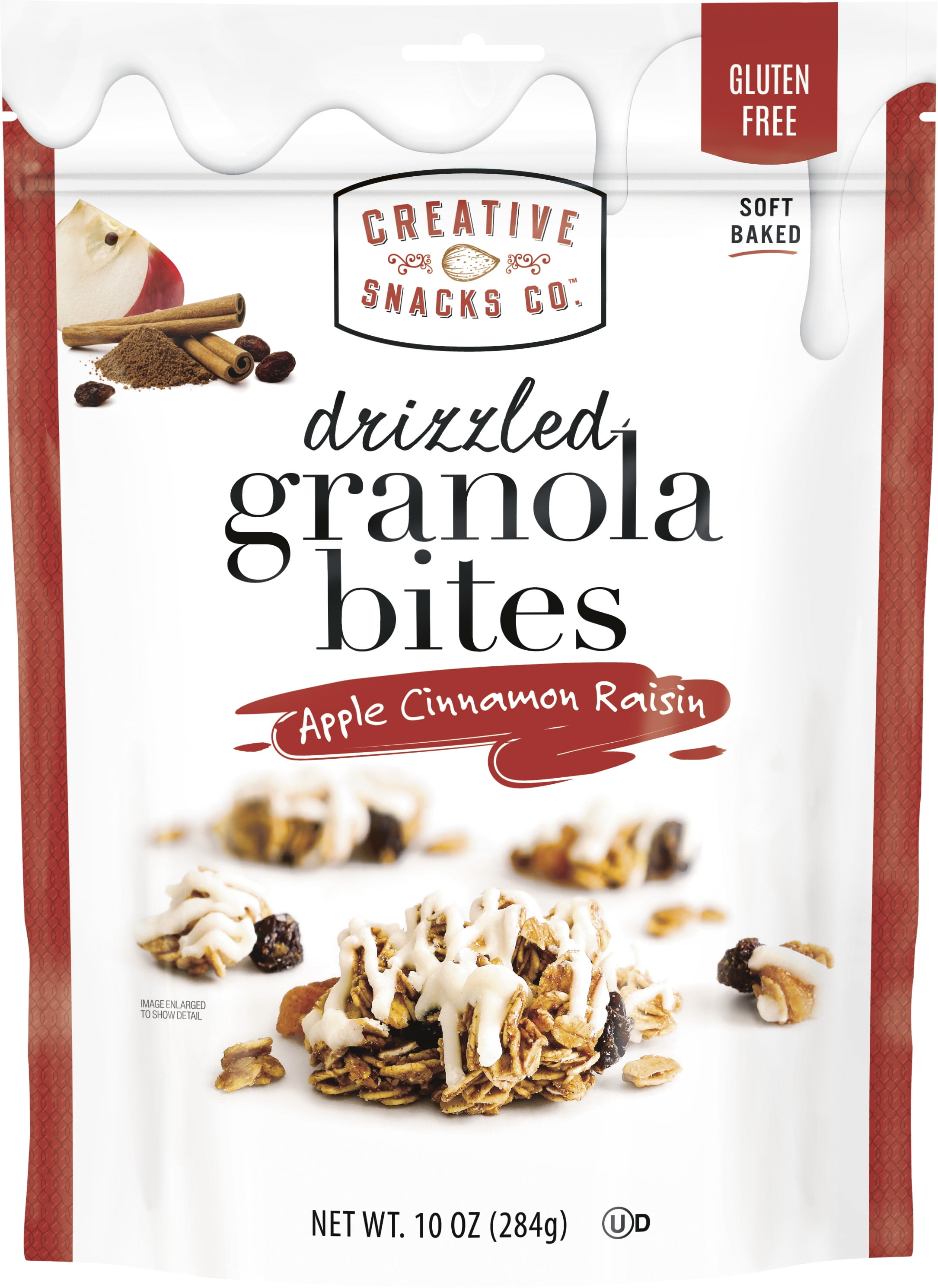 Creative Snacks Apple Cinnamon Raisin Drizzled Granola Bites, 10 oz ...
