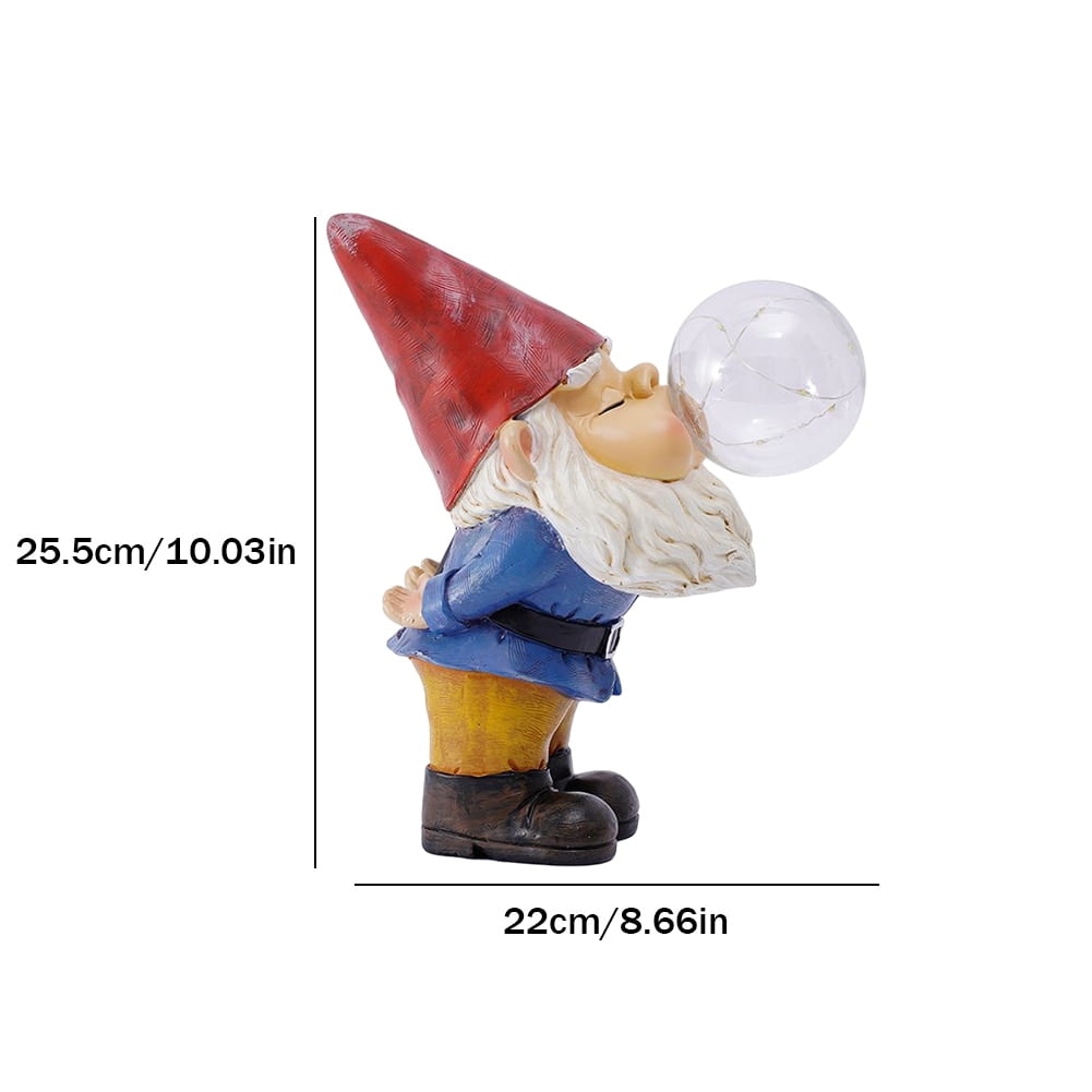 Creative Solar Glowing Elf Statue Ornament Resin Goblin Gnome ...