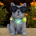 Creative Solar Landscape Figurine With LED Sunglasses And Succulent ...