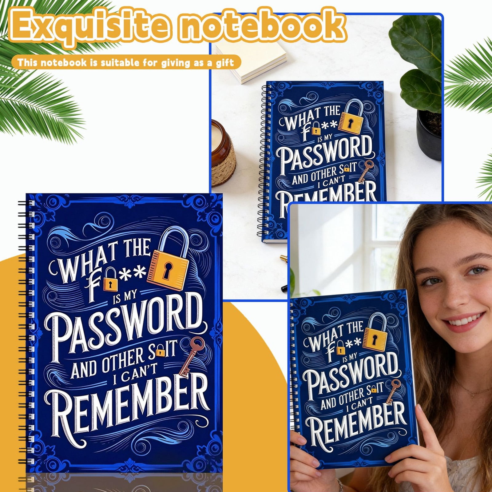 Creative Spiral Notebook - Password Lock Journal, Multi-Functional ...