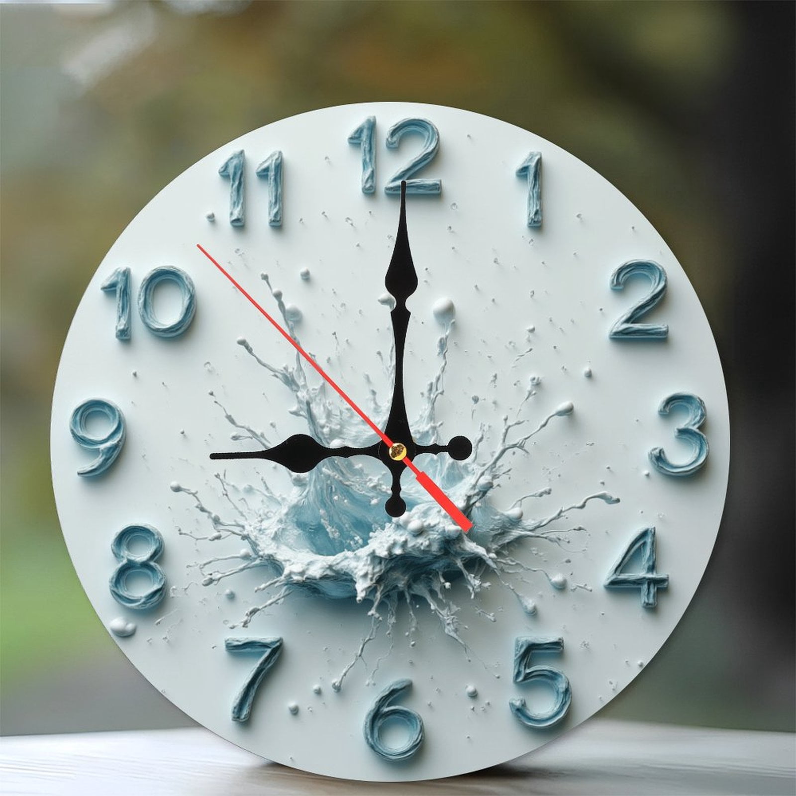 Creative Splash Water Clock Design for Home Decor 10-Inch Silent Wooden ...