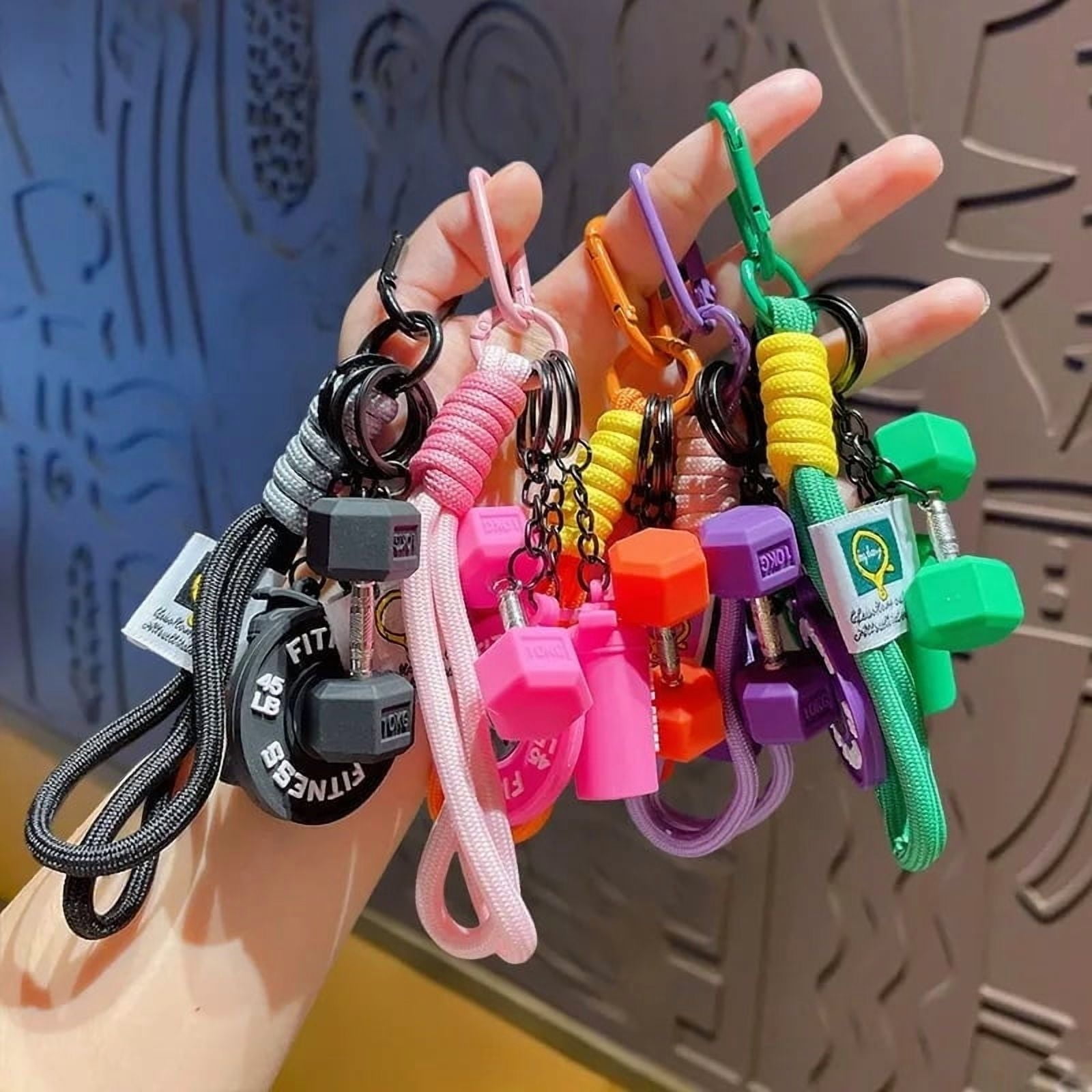 Creative Sport Barbell Dumbbell Keychain Set - Gym Peripheral Gift ...