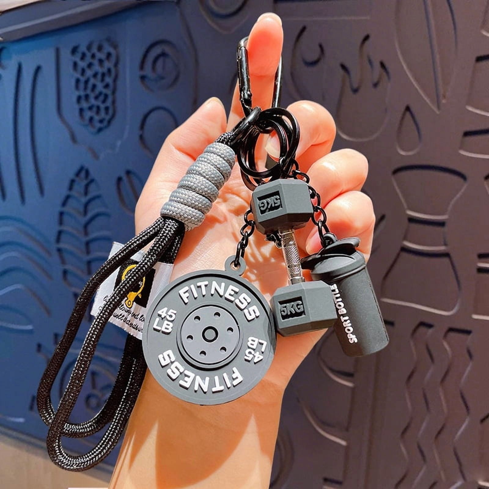 Creative Sports Barbell Keychain Sports Training Dumbbell Water Cup Gym ...