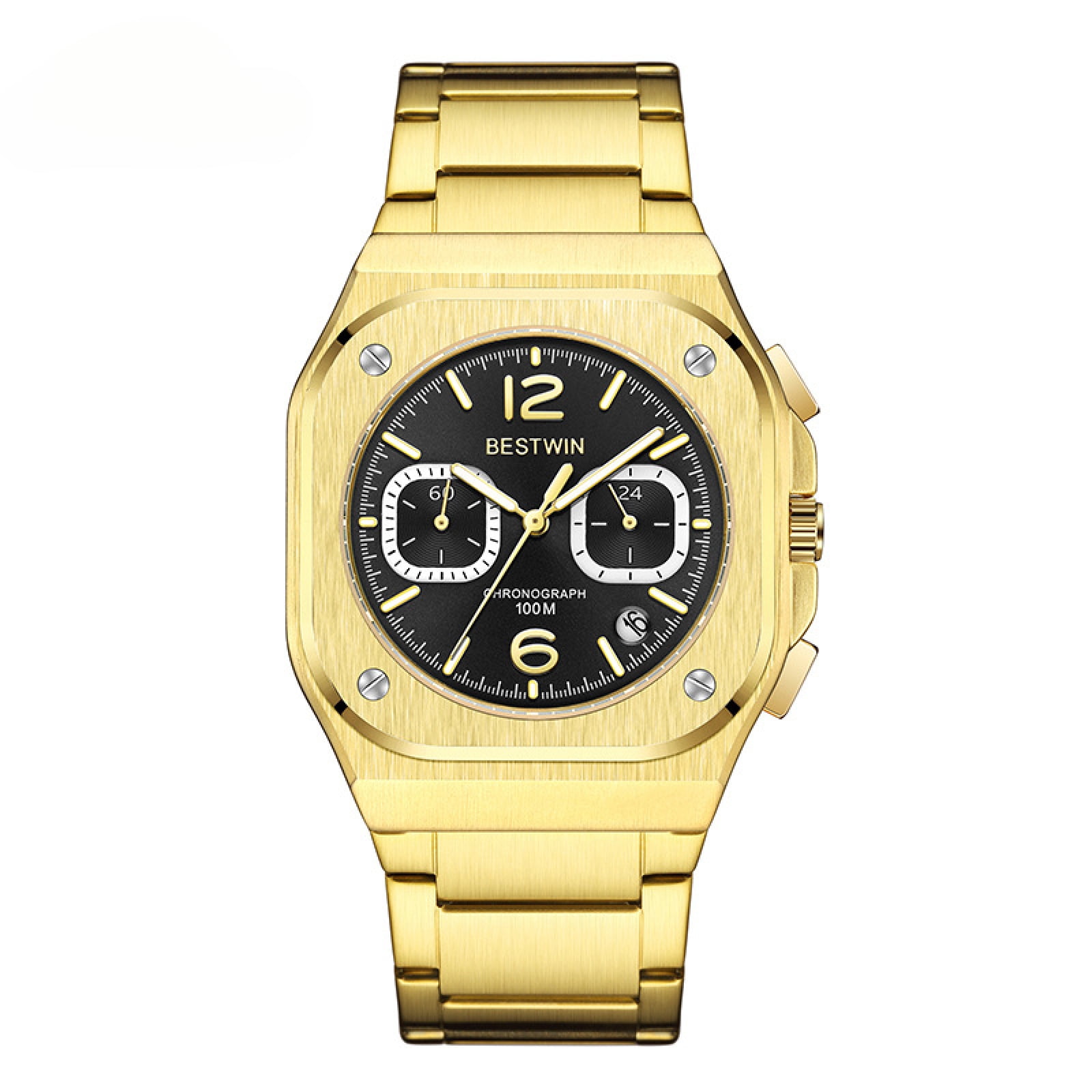 Creative Square Men's Watch Small Hands 24 Hour Indicator Chronograph ...