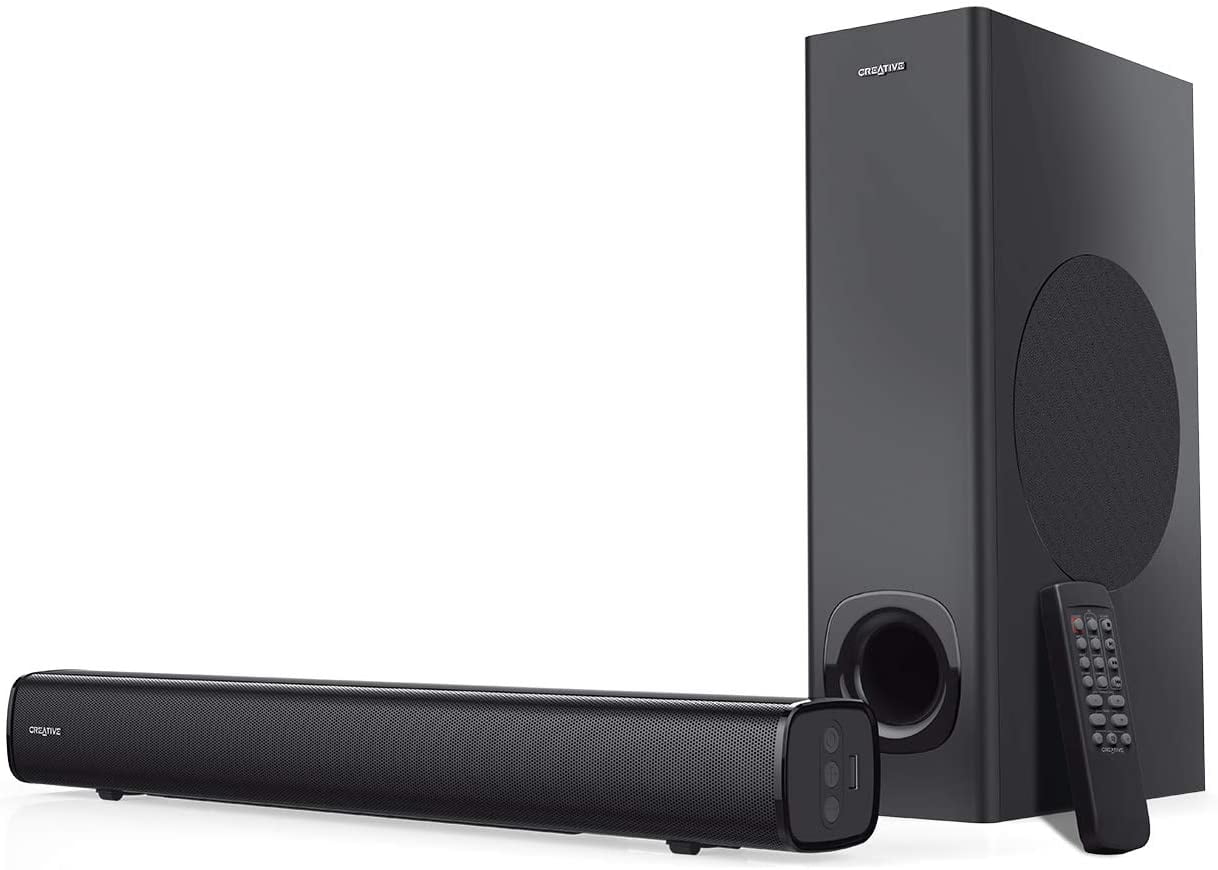 Creative Stage 2.1 Channel Under-Monitor Soundbar with Subwoofer for TV ...