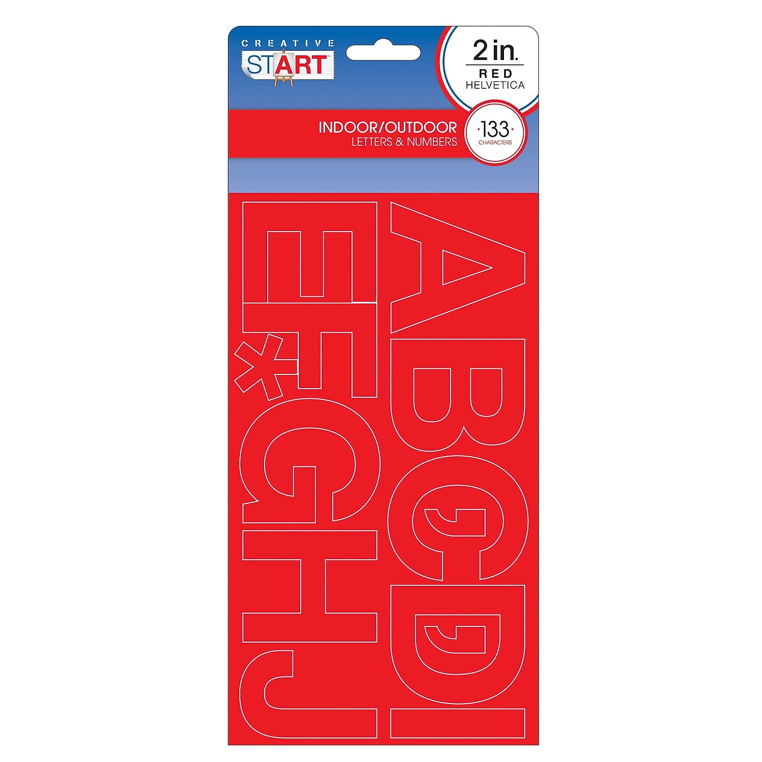 Creative Start Self-Stick Stickers: 2"H Red Letters/Numbers, Outdoor ...