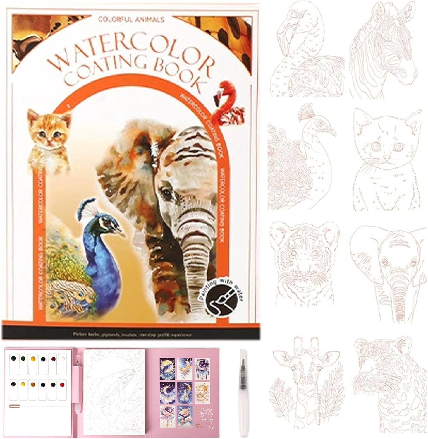 Creative Stress Relief Watercolor Painting Kit for Adults, 3-Fold All ...