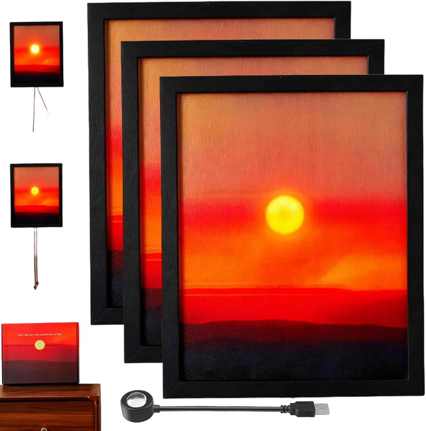 Creative Sunset Hand Pulled Night Light, Adjustable Sunrise & Sunset ...