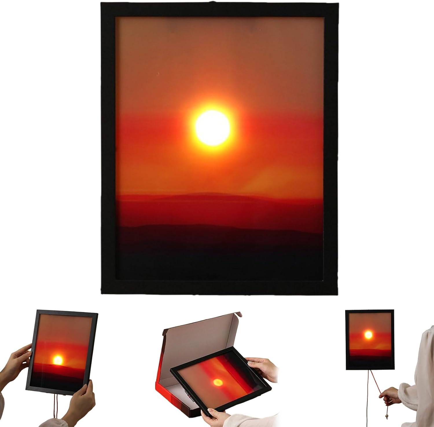 Creative Sunset Hand Pulled Night Light, Movable Sunrise to Sunset ...
