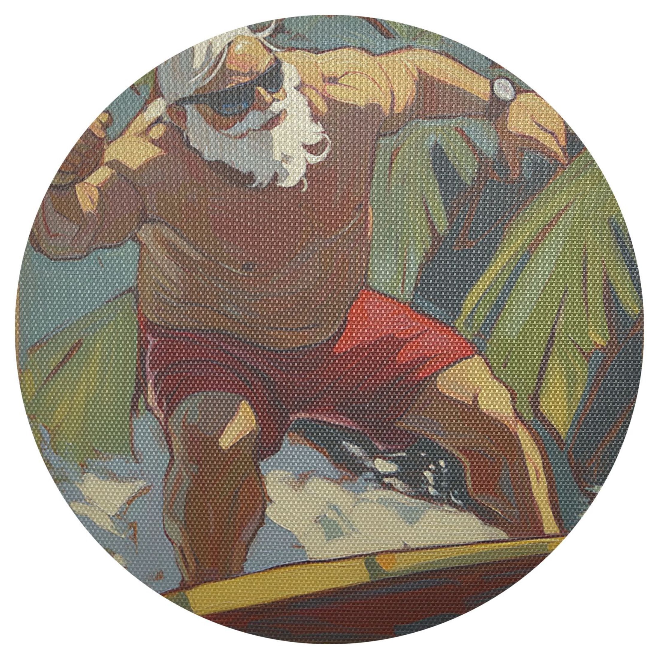 Creative Surfing Santa Claus 15.4in Diameter PVC Plate Mat, Heat ...
