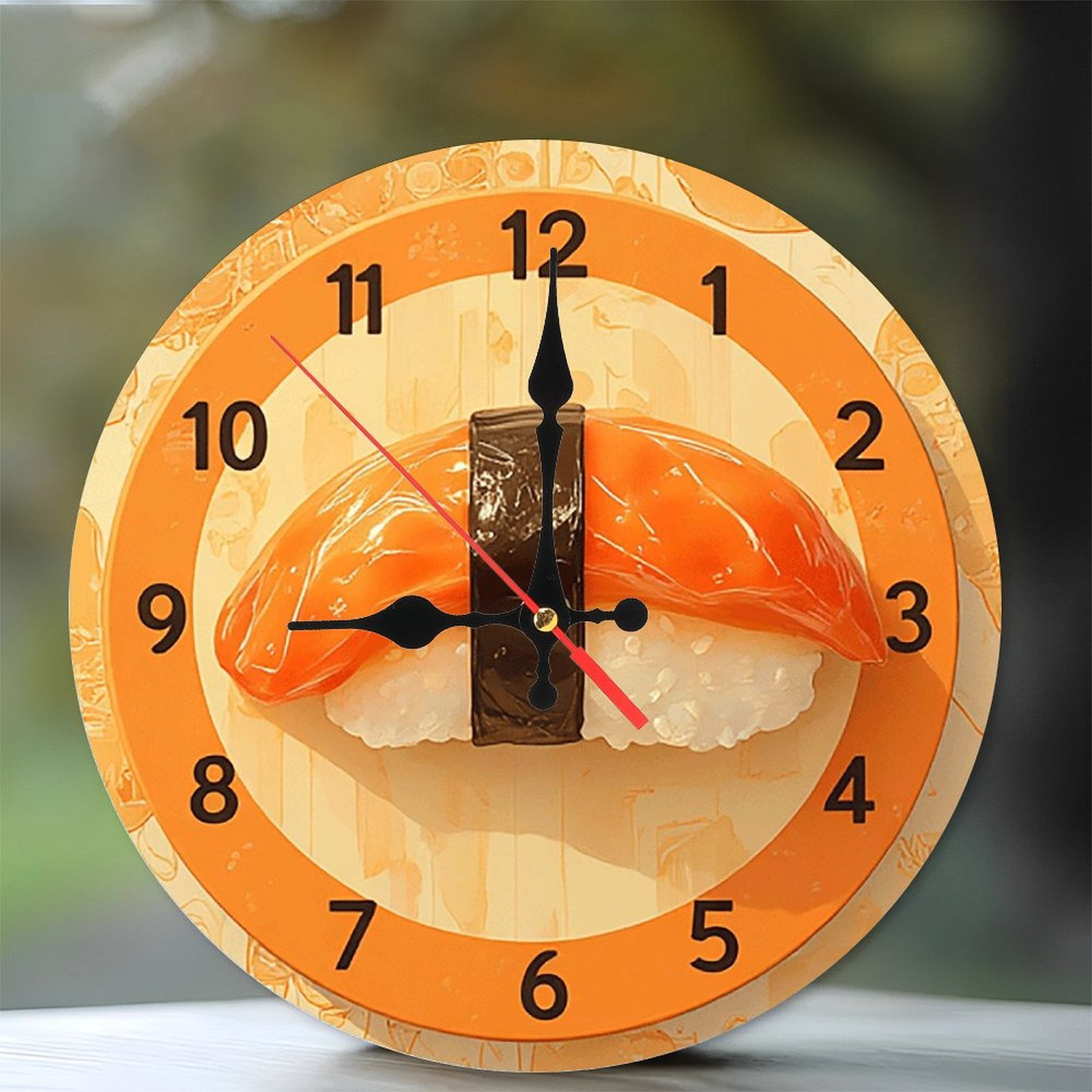 Creative Sushi Clock Wall Decor Salmon Nigiri Gift 10-Inch Silent ...