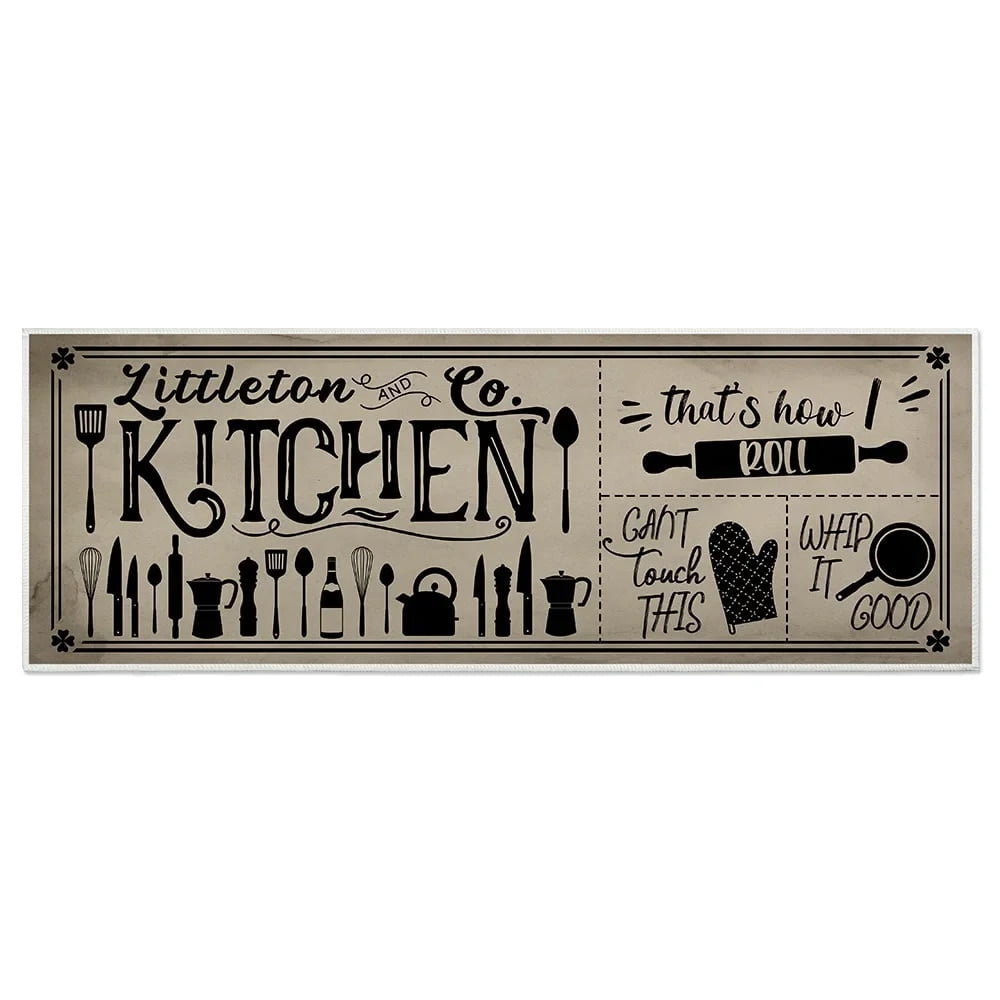 Creative Tableware Printed Kitchen Rug Bedroom Hallway Living Room Long ...