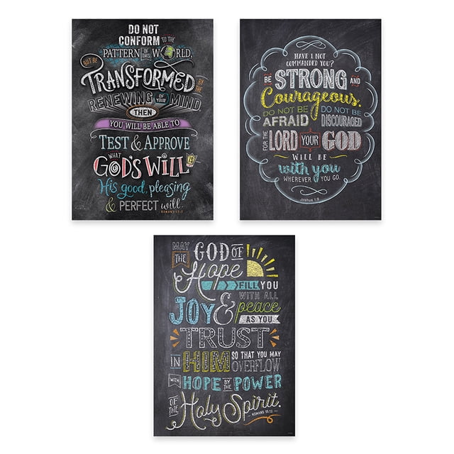 Creative Teaching Press Bible Verses in Chalk Rejoice Inspire U Poster ...