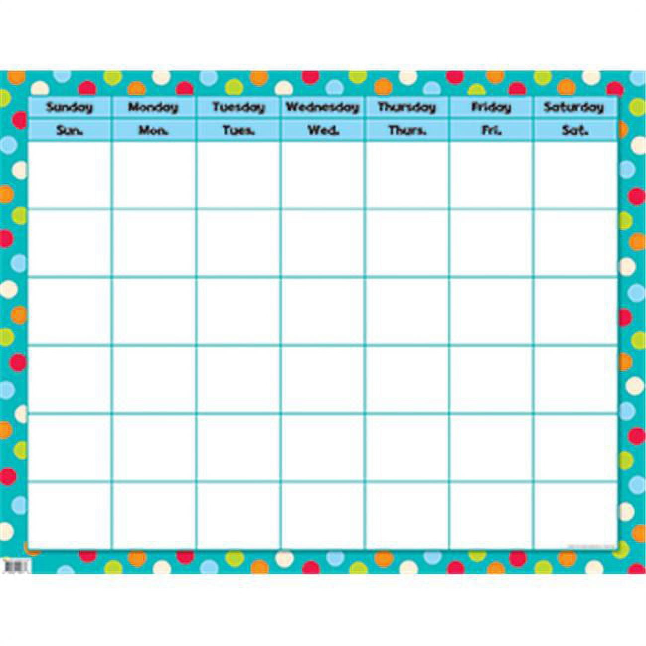 Creative Teaching Press CTP0977 Dots On Turquoise Calendar Chart ...