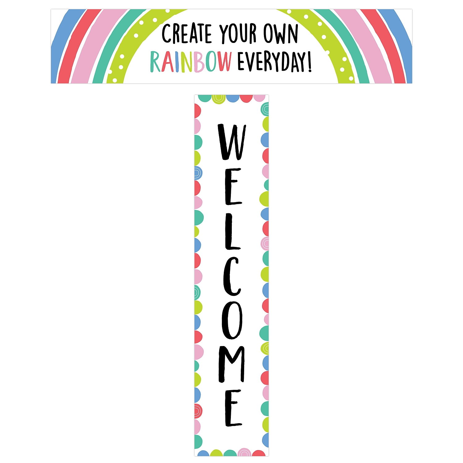 Creative Teaching Press CTP10439 Rainbow Doodles Welcome Banner, Multi ...