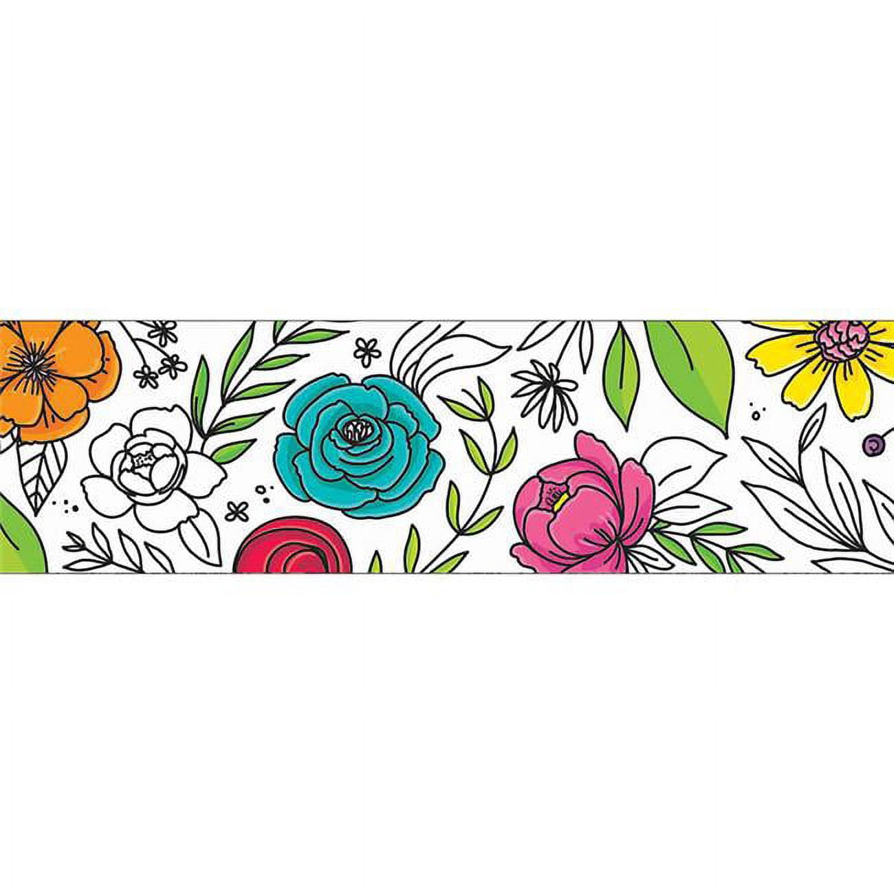 Creative Teaching Press CTP10672 Bright Blooms Doodly Bloom Ez Border ...