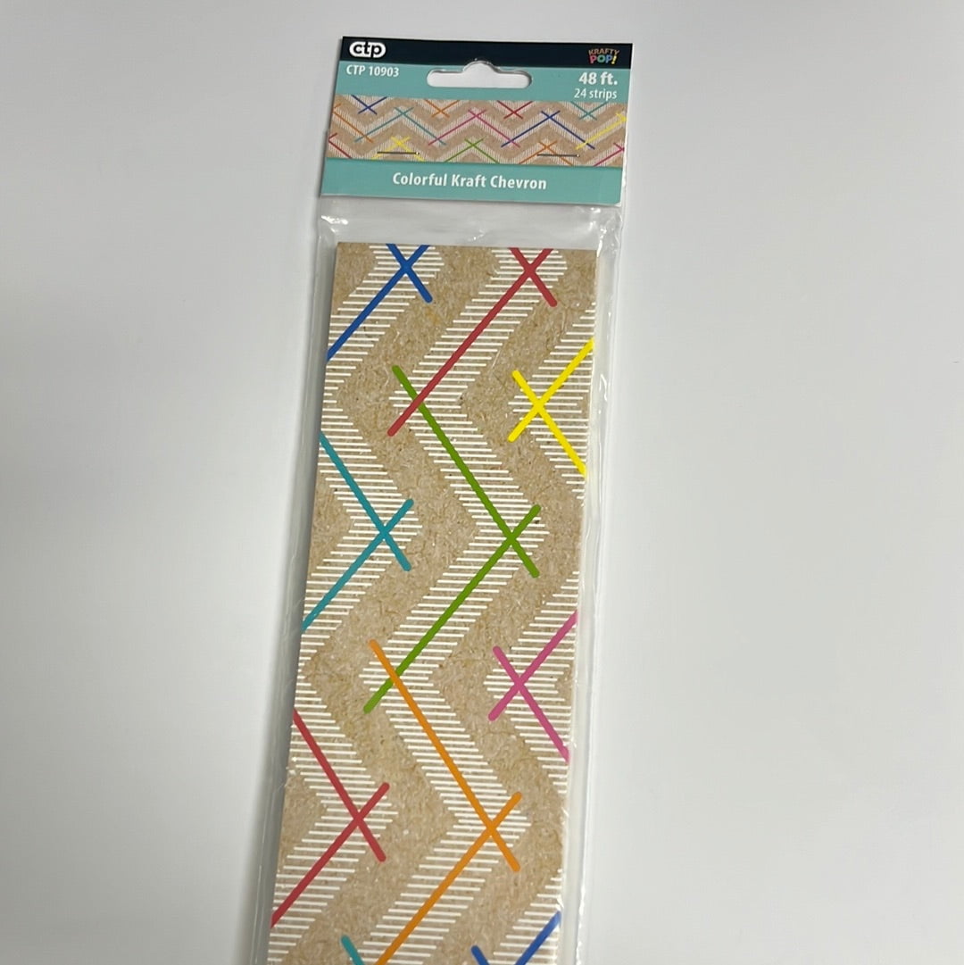 Creative Teaching Krafty Pop Colorful Kraft Chevron EZ Border (CTP ...