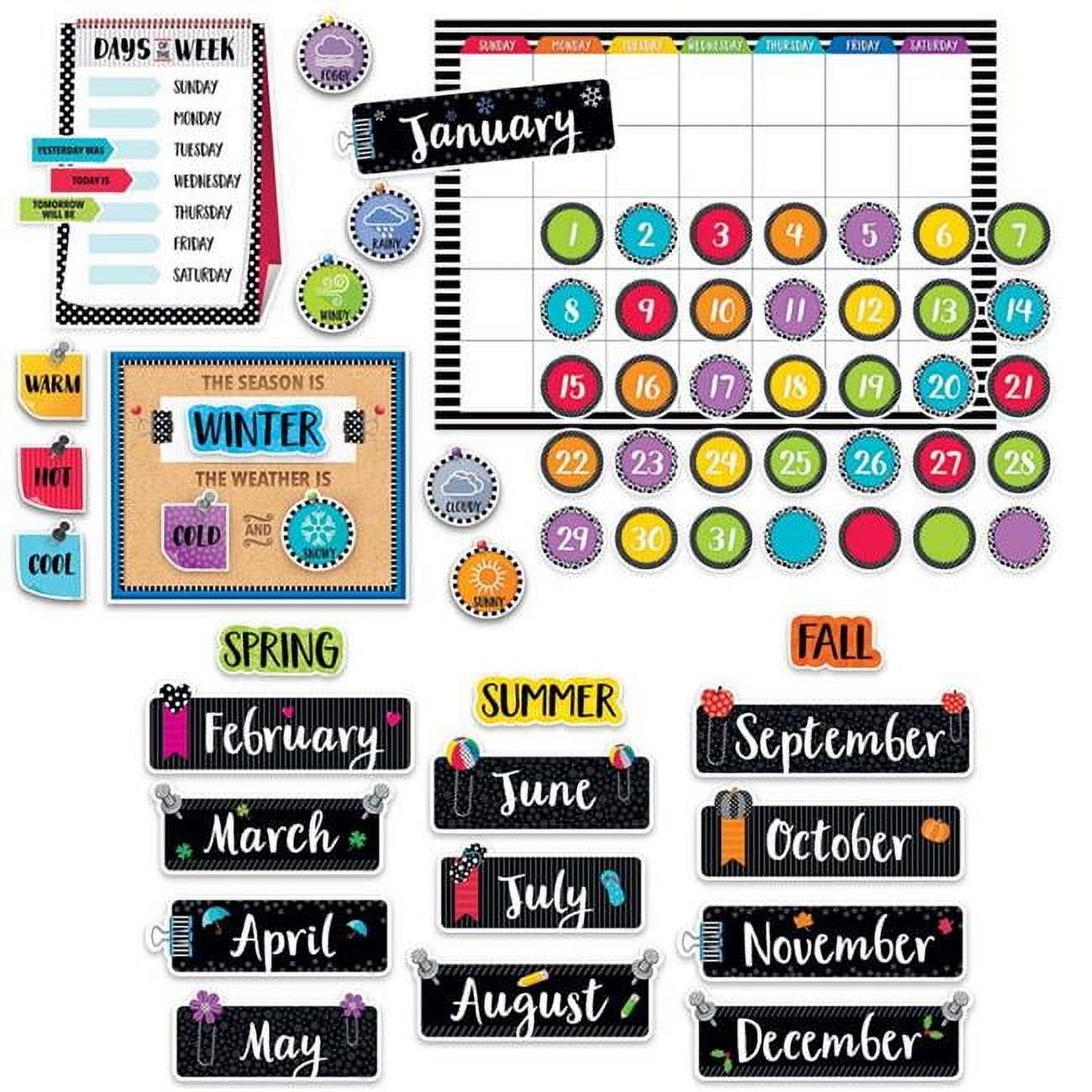 Creative Teaching Press CTP3998BN Bold and Bright Calendar Set Bulletin ...