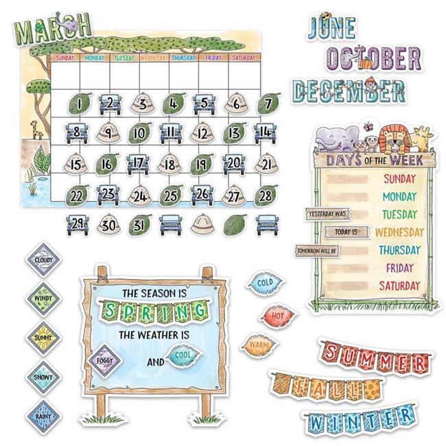 Creative Teaching Press CTP3999BN Safari Friends Calendar Set Bulletin ...