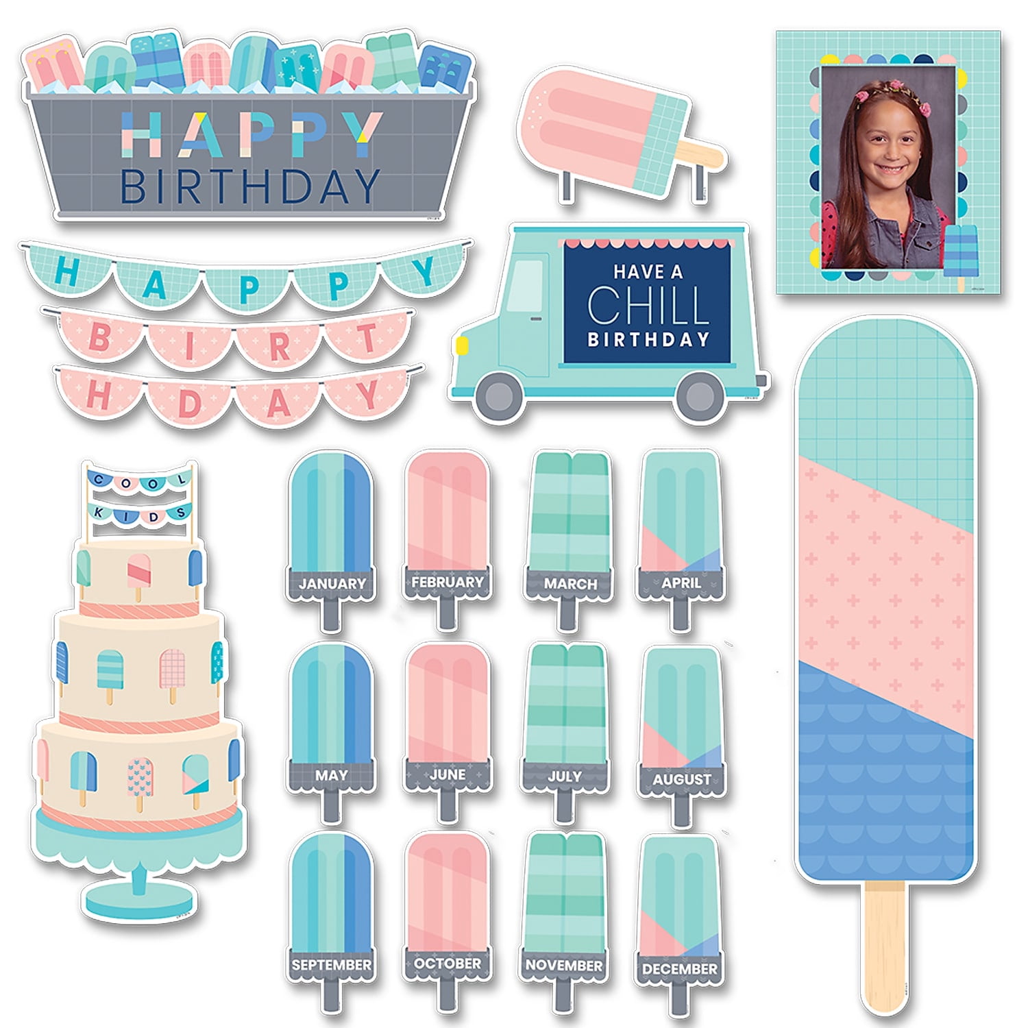 Creative Teaching Press Calm & Cool Happy Birthday Mini Bulletin Board ...