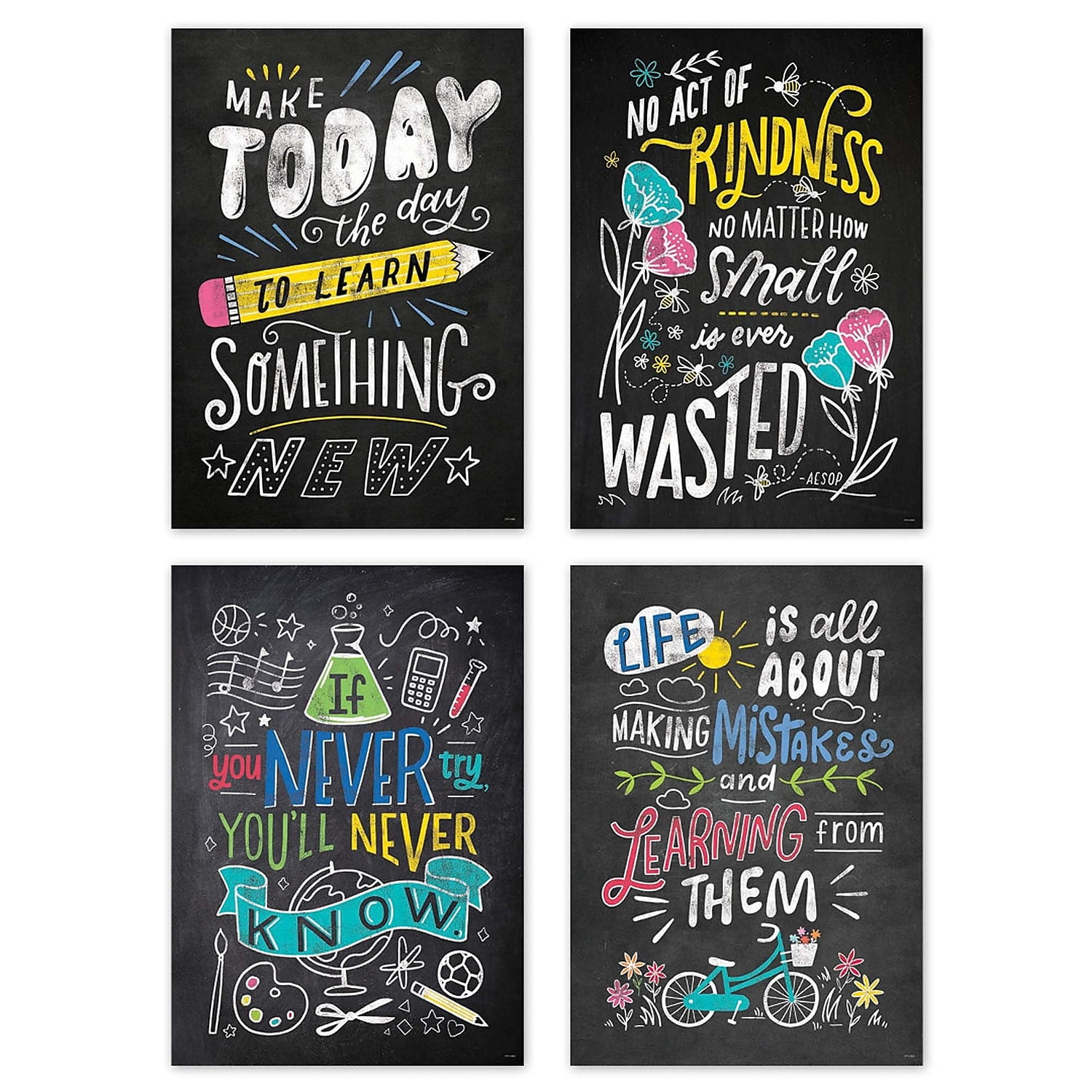 Creative Teaching Press Colorful Inspiration Chalk It Up! Motivational ...
