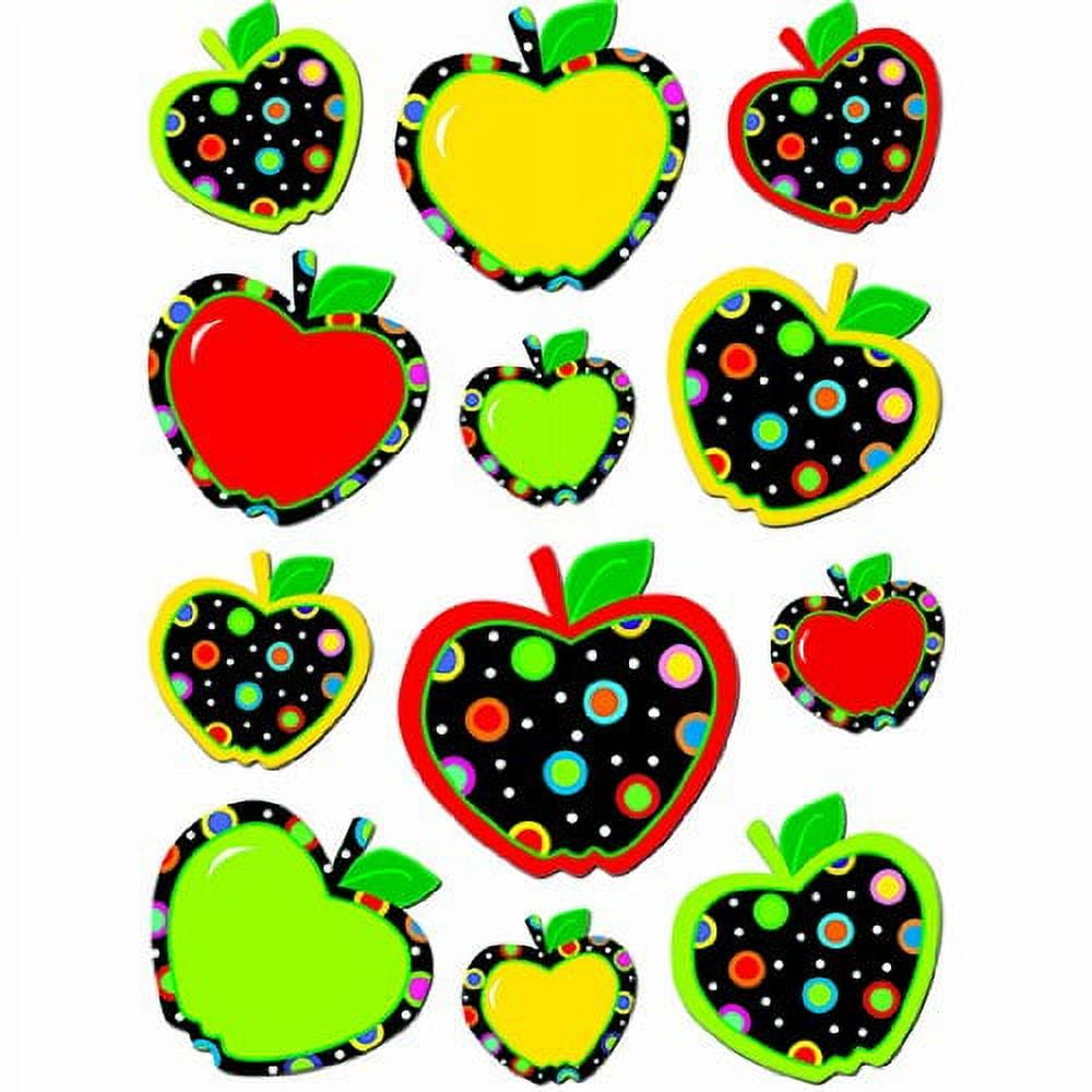 Creative Teaching Press Dots On Black Apples Pp Stickers - Walmart.com