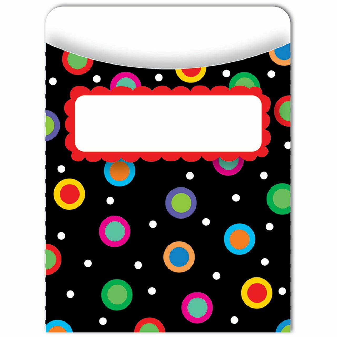 Creative Teaching Press Dots On Black Library Pockets 6 Pk 6917 ...