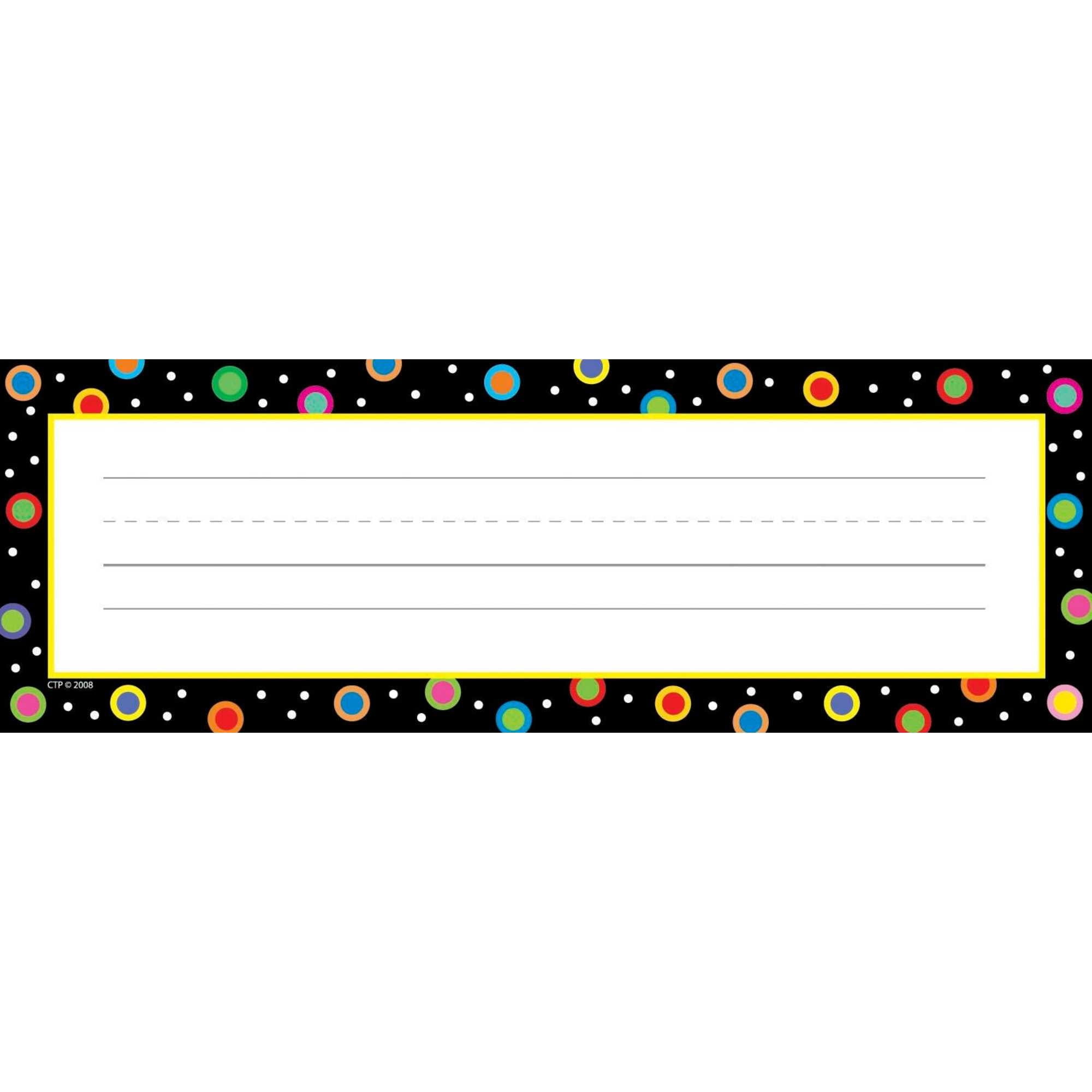 Creative Teaching Press Dots on Black Name Plates, 9-1/2 x 3-1/4 Inches ...