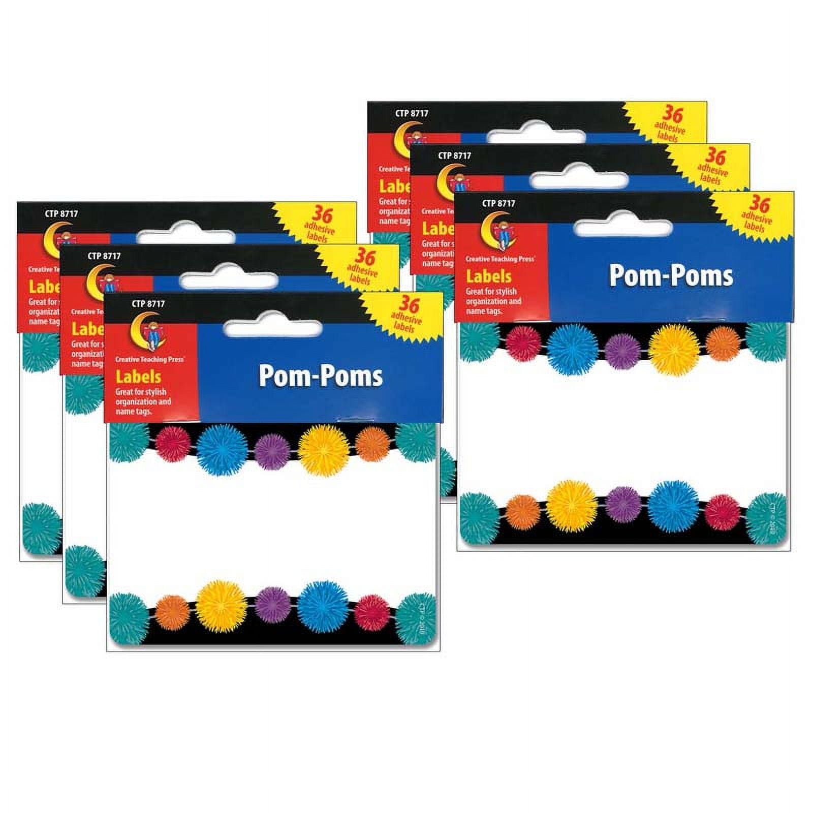 Creative Teaching Press CTP8717-6 Pom-poms Name Tag Labels Adhesive ...