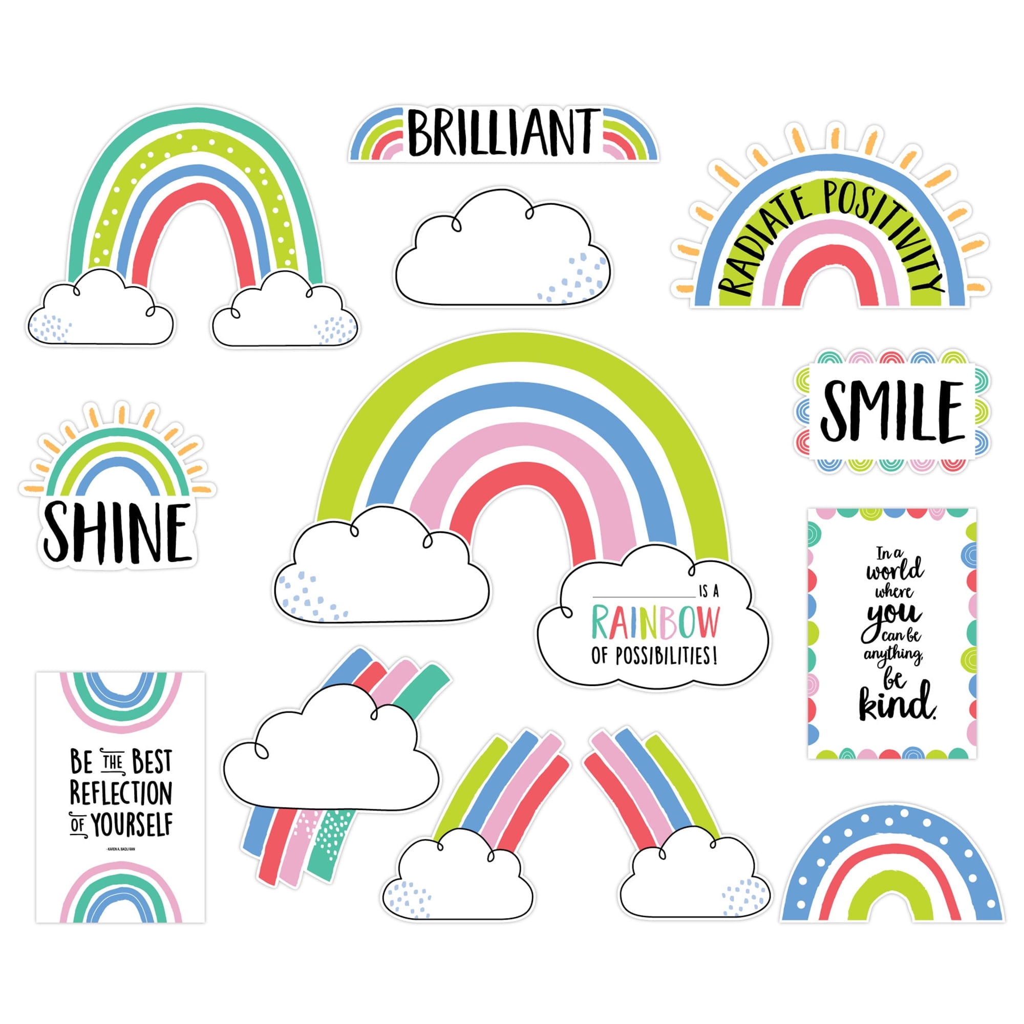 Creative Teaching Press Rainbow Doodles Doodly Rainbows Bulletin Board ...