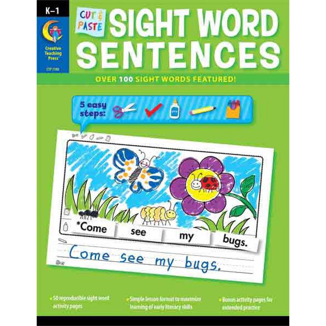 Creative Teaching Press Resource Book, Cut & Paste Sight Words ...