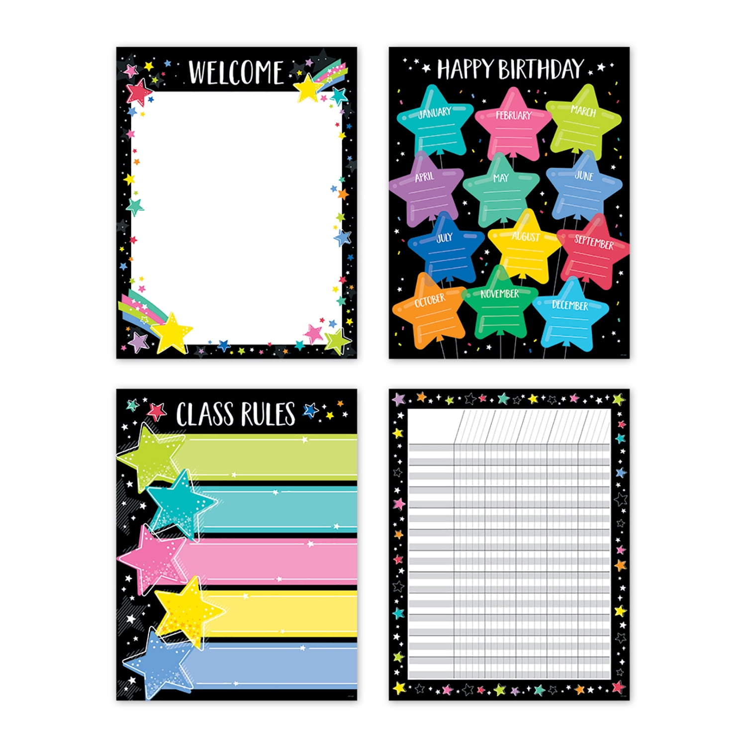 Creative Teaching Press Star Bright Classroom Essentials 4-Chart Pack ...