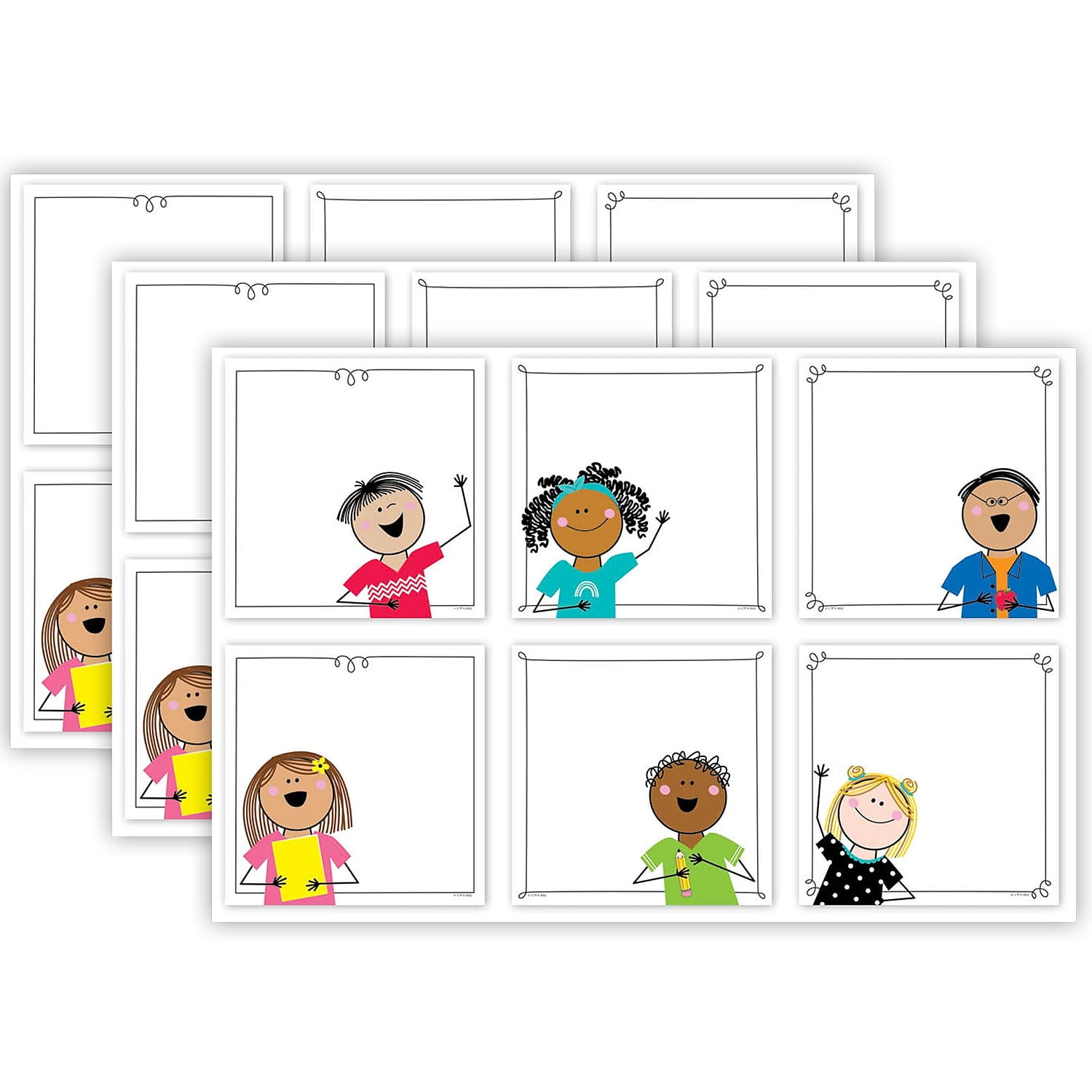Creative Teaching Press Stick Kids 6" Designer Cut-Outs, 36 Per Pack, 3 ...