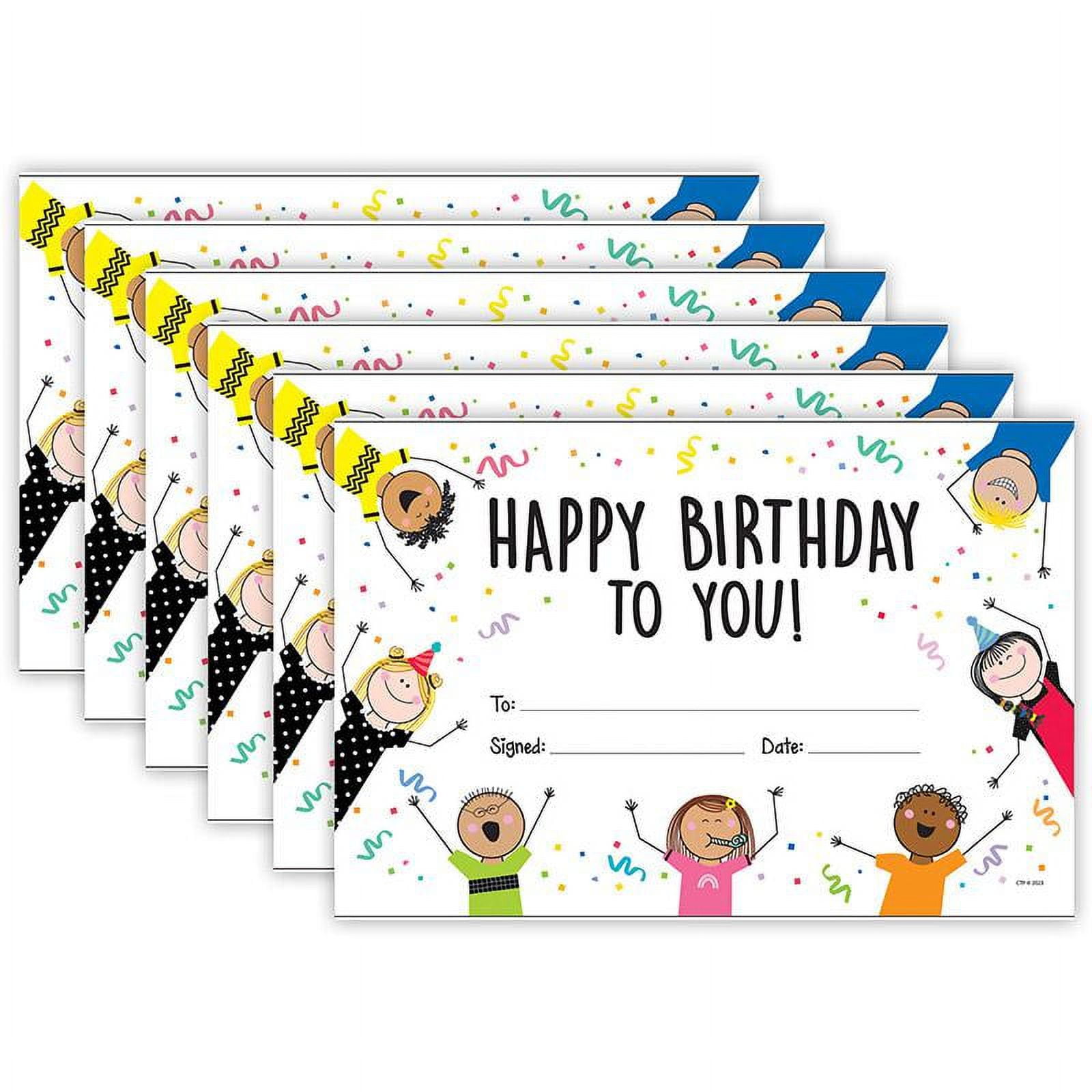 Creative Teaching Press Stick Kids Happy Birthday Awards, 30 Per Pack ...