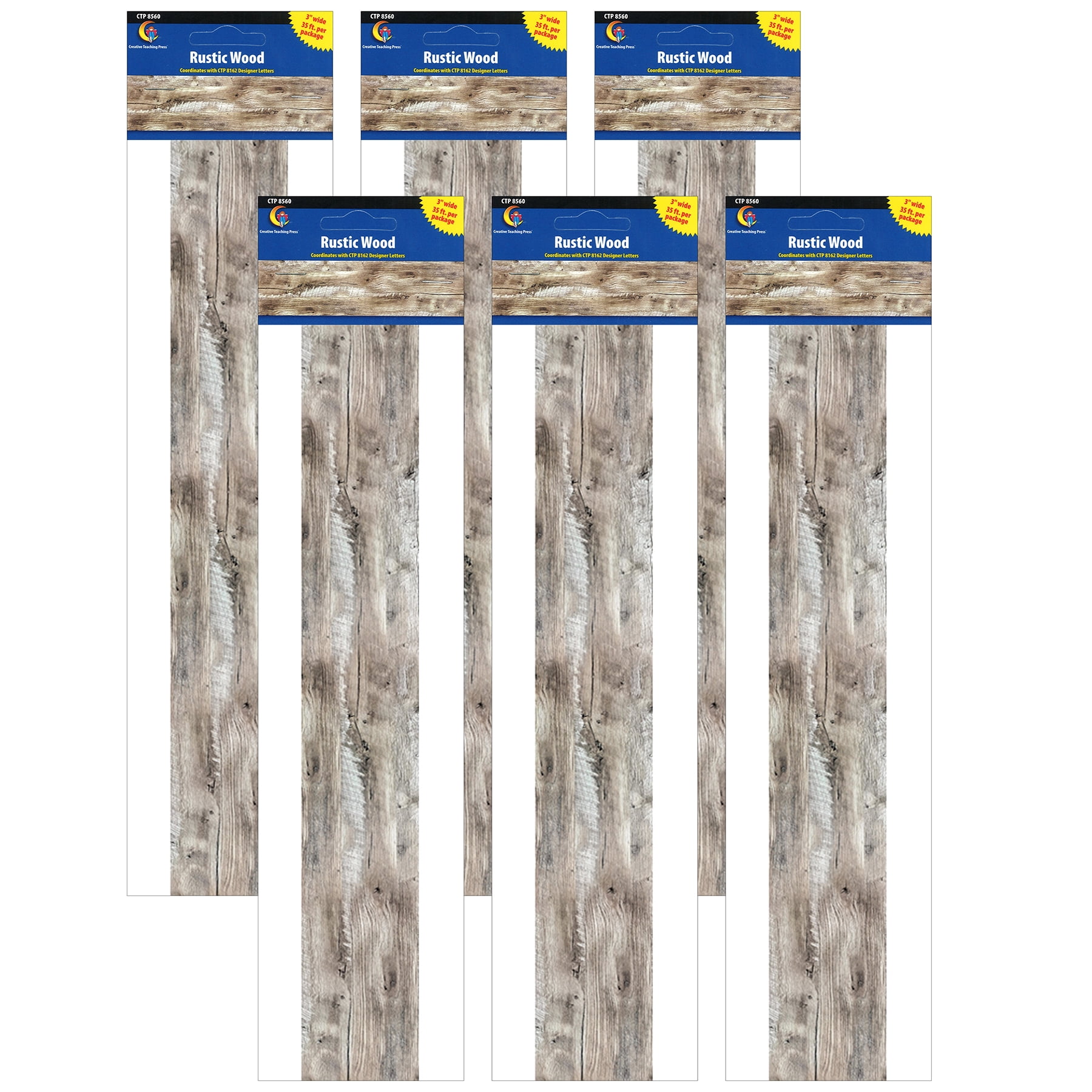 Creative Teaching Press Straight Border 3"" x 210' Rustic Wood (CTP8560 ...