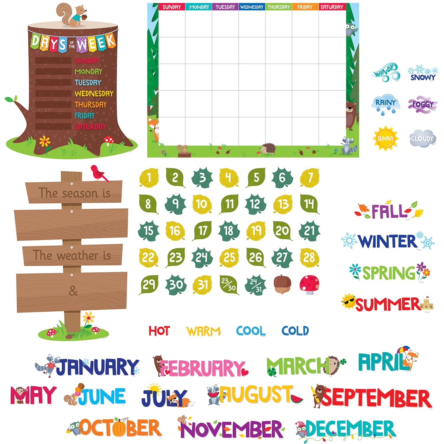 Creative Teaching Press® Woodland Friends Calendar Bulletin Board Set ...