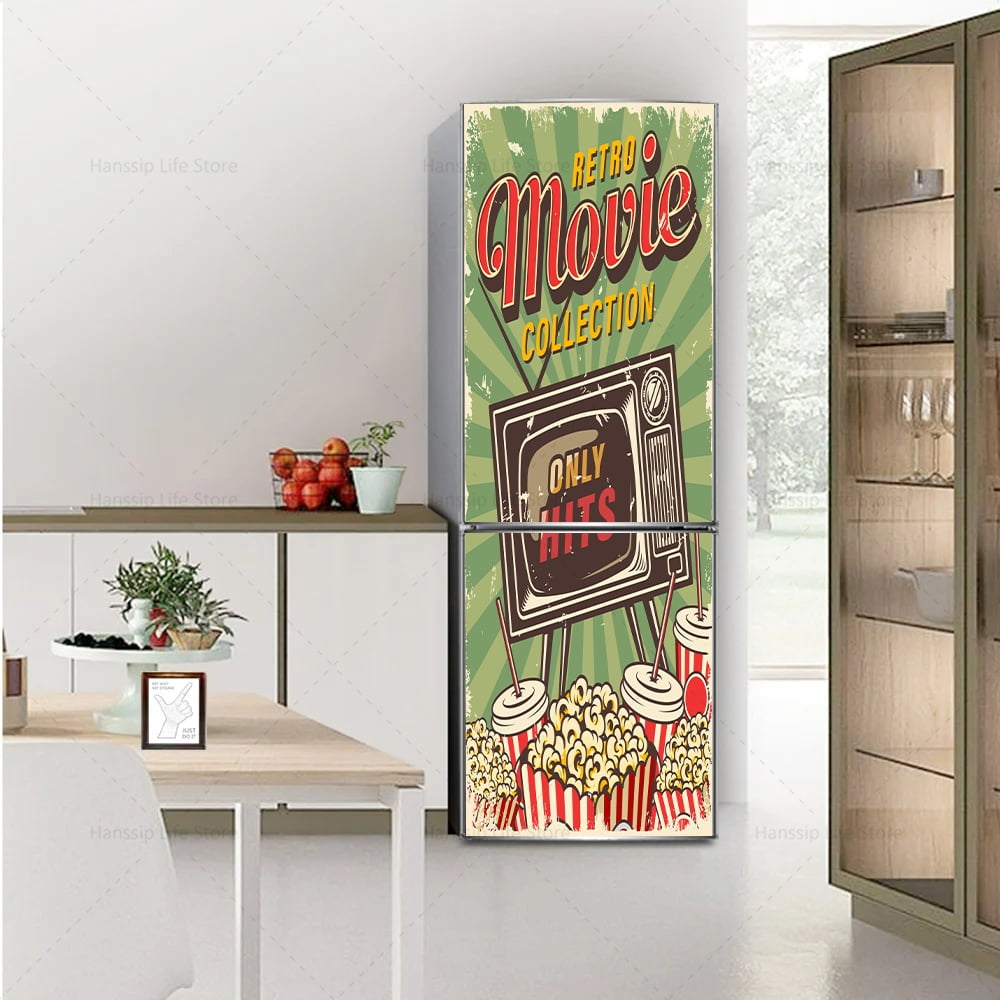 Creative Teleph Coffee Poster Fridge Door Sticker Mural Cover ...