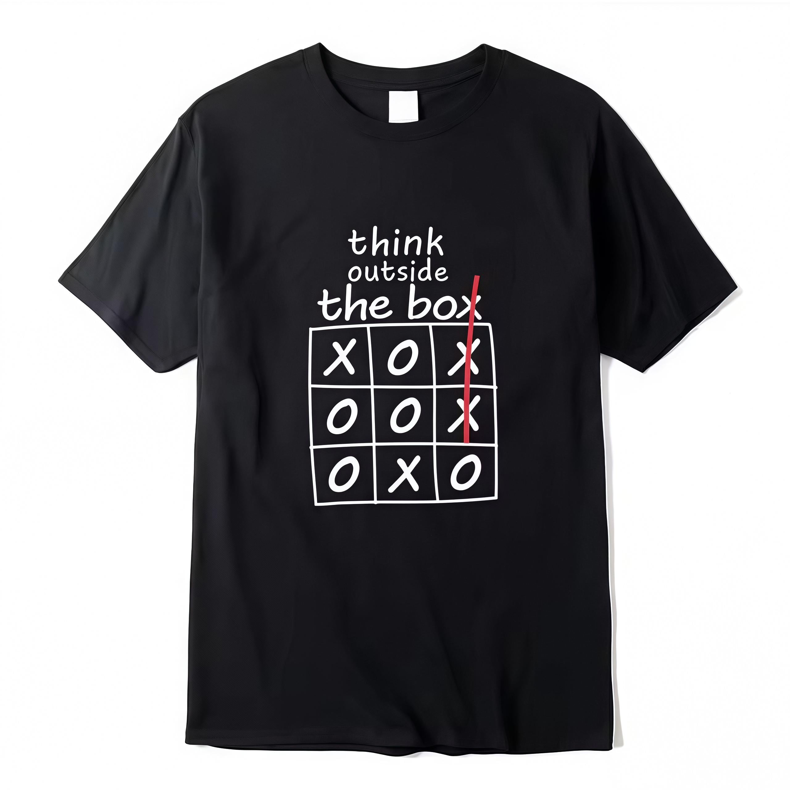 Creative Thinking Graphic “think outside the box” with Tic Tac Toe Red ...